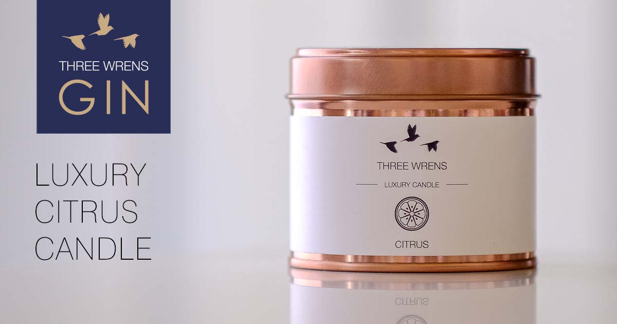 Luxury Hand Made Candle - Citrus - Three Wrens Gin